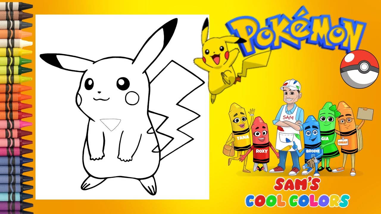Coloring Pokemon Pikachu | Pikachu Coloring Pages | Crayons