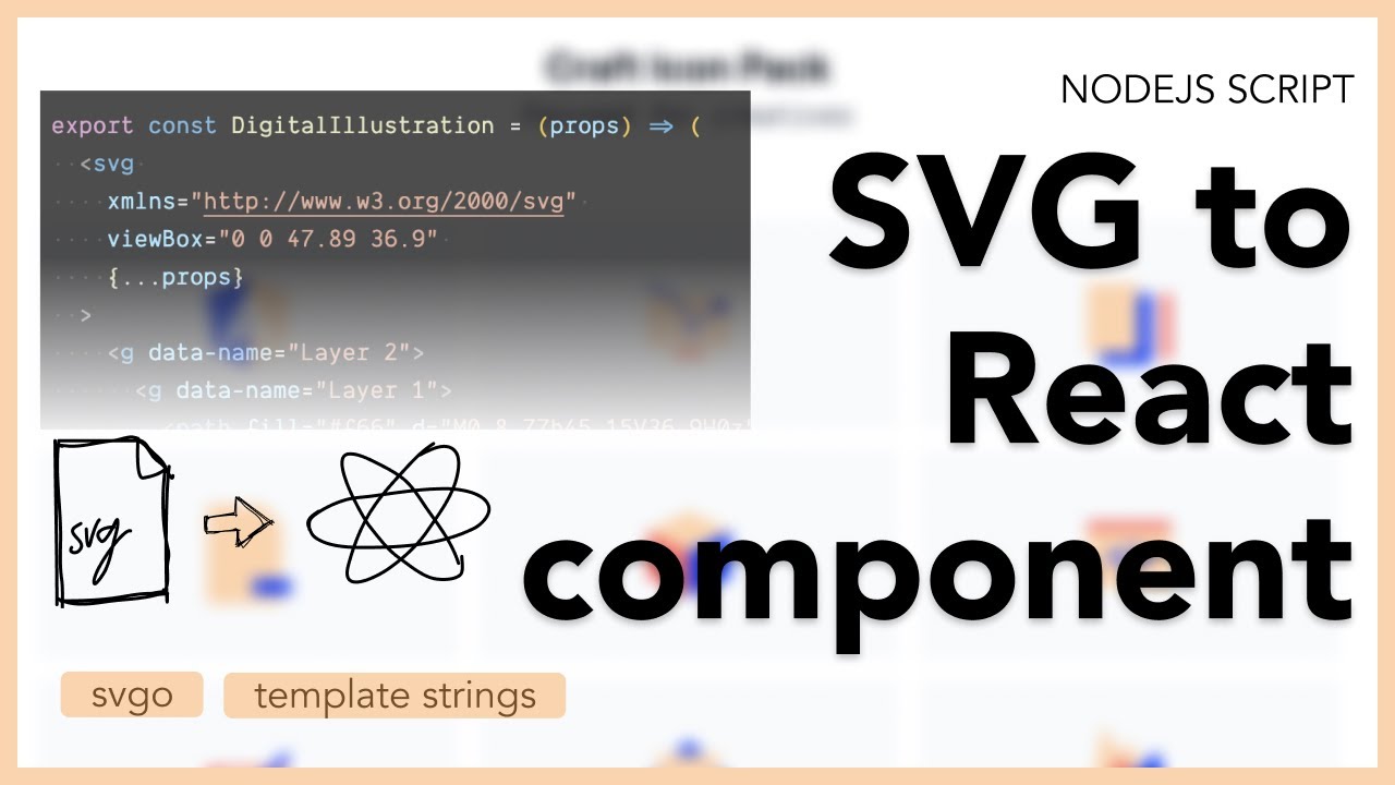 Node script to convert SVG files to React Components | Watch me code #reactjs