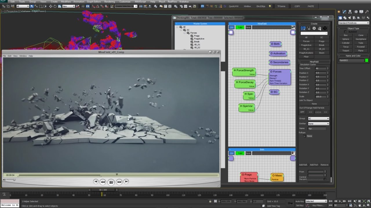 Thinking Particles (TP)Tutorial Destruction by force