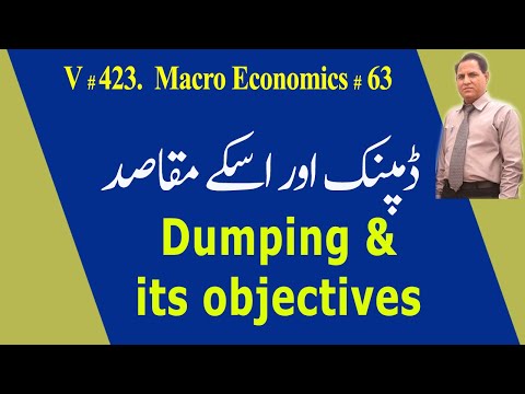 Dumping policy | Objectives of dumpling | zea tutor | economics in urdu/hindi by zafar