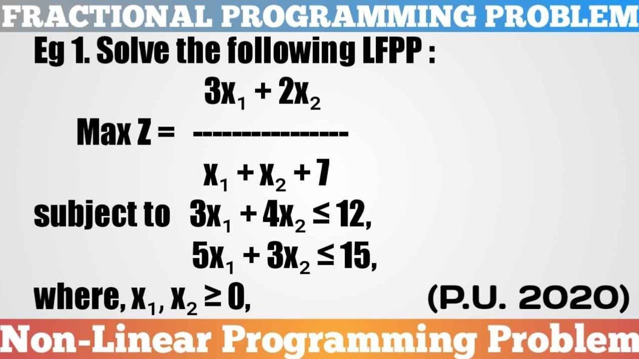6. Fractional Programming Problem - Solve LFPP - Most Important Problem#1 - Complete Concept