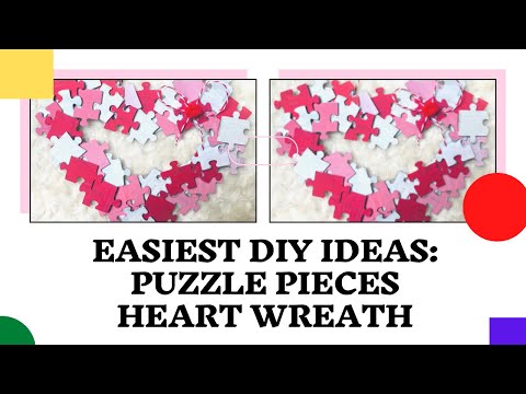 EASIEST DIY IDEAS- PUZZLE PIECES HEART WREATH