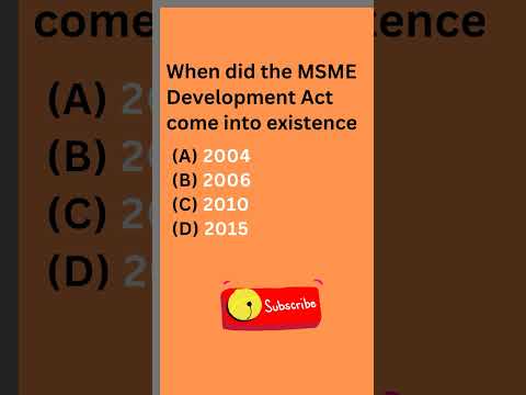 When did the MSME Development Act come into existence? #mcqs #knowledge #msme #shorts #trending #law