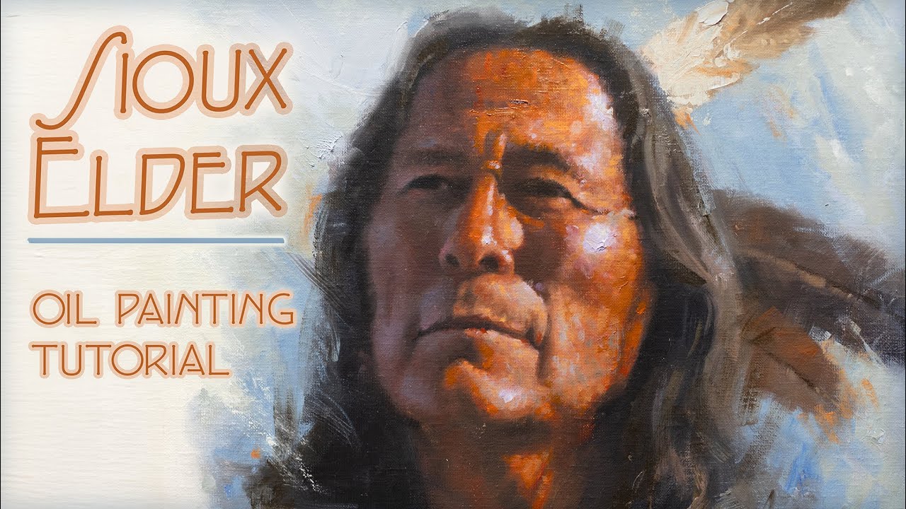 Sioux Elder oil painting