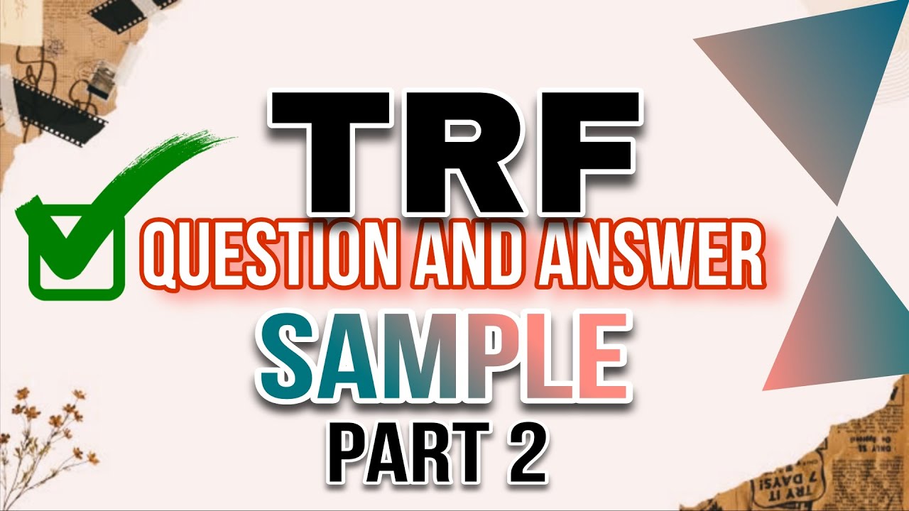 TRF QUESTIONS AND ANSWER I ✓DepEd Ranking 