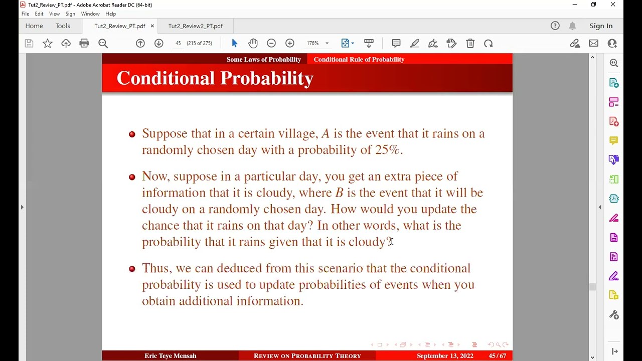 Conditional Probability With Solved Examples and Exercise || Tutorial 2 (F)