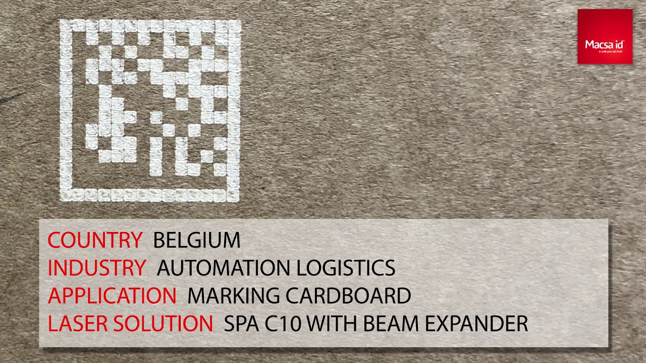 Marking QR codes directly onto cardboard with laser - Macsa id Success Story