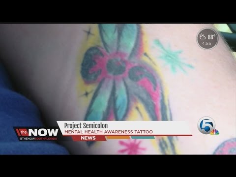 Project semicolon, mental health awareness tattoo