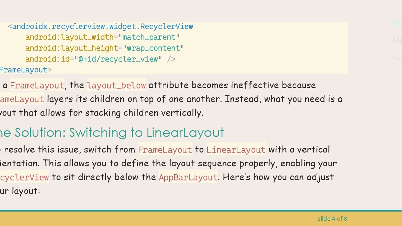 How to Properly Position Your RecyclerView below AppBarLayout in Android