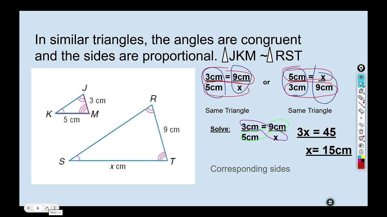 Similar Figures   proportions to find missing side length