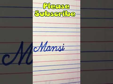 Mansi | Names in Cursive #cursive #writing #youtubeshorts #english