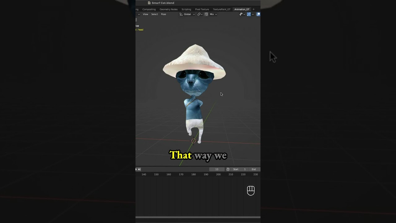 Start w/ a new file for Smurf Cat meme - low poly 3d model game character in Blender