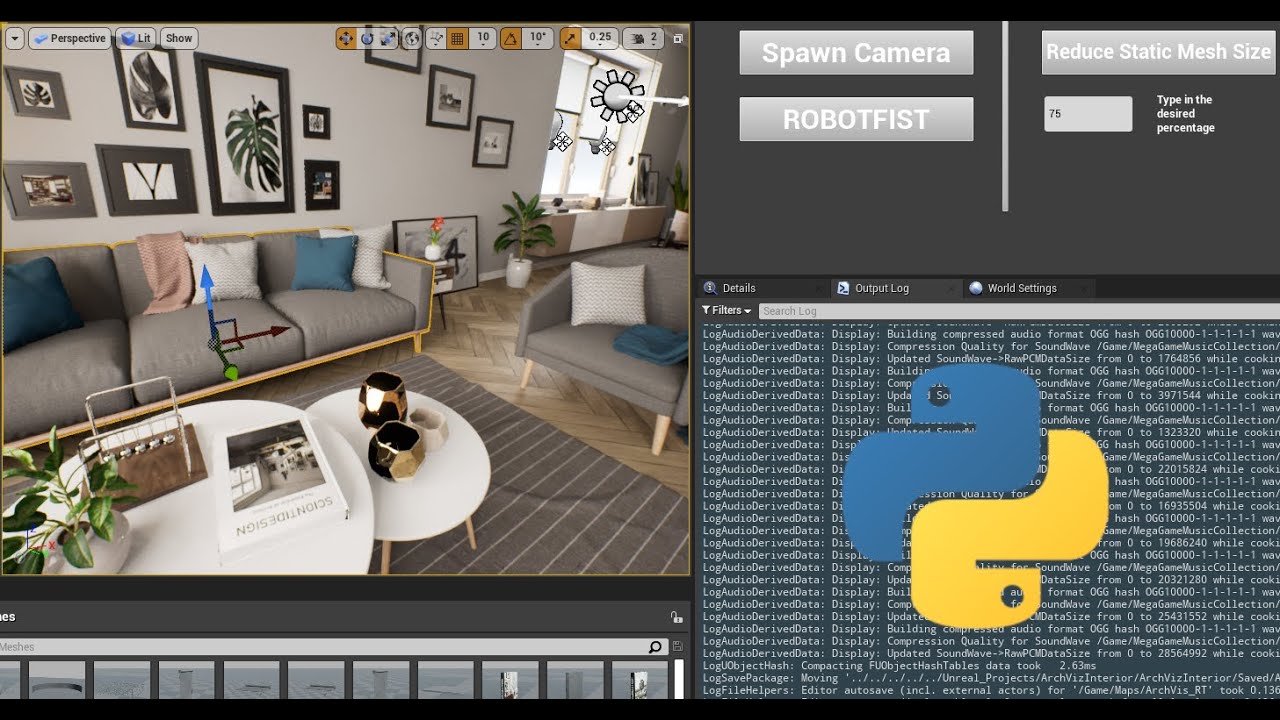 Python UE4, StaticMesh Reduction