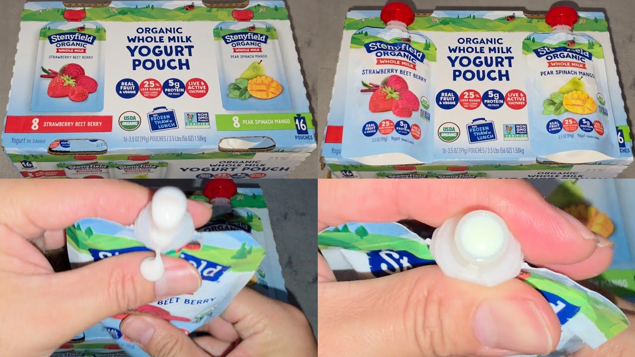 Costco Sale Item Review Stonyfield Organic Whole Milk Yogurt Pouch Strawberry Mango Taste Test