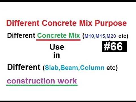 Different concrete mix and their purpose design in Urdu/Hindi