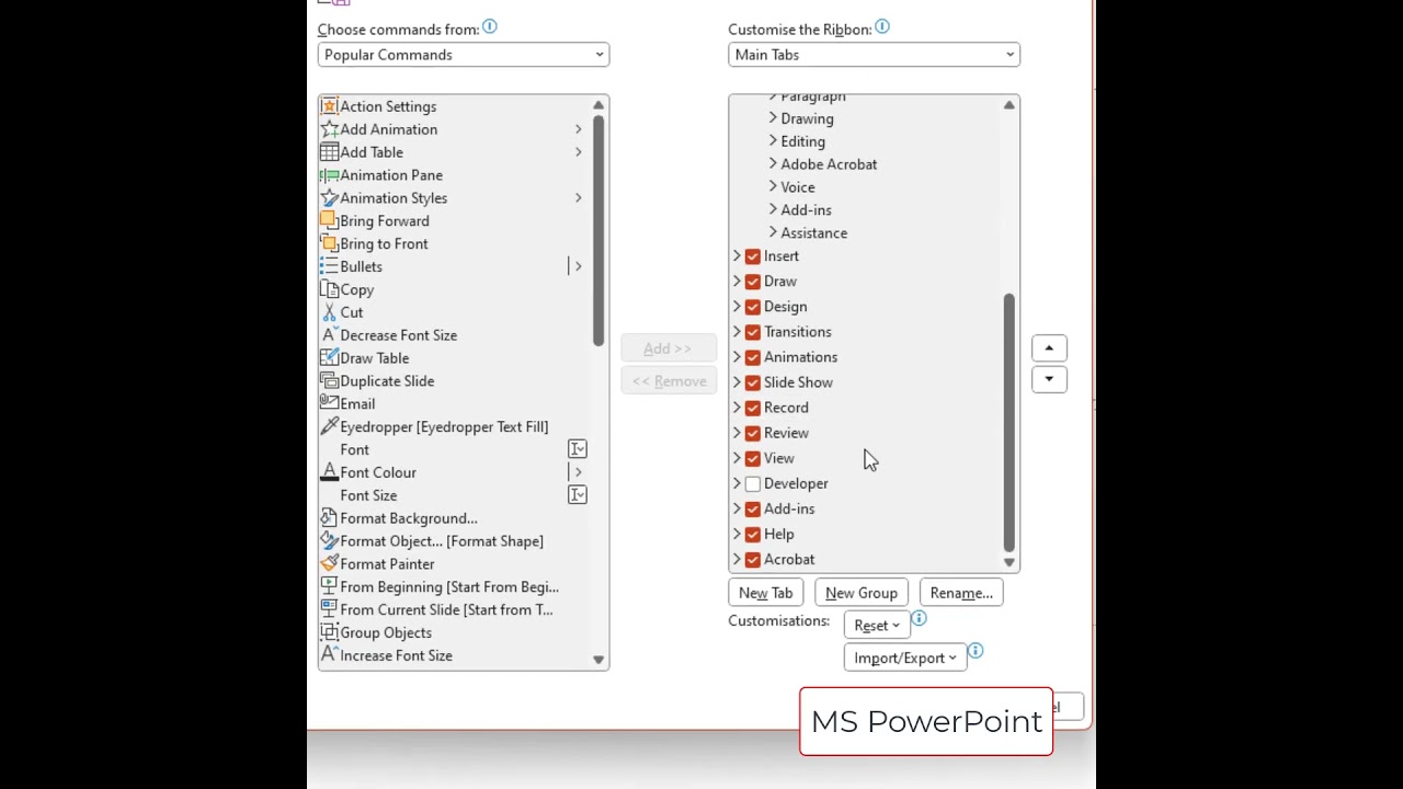 MS PowerPoint Enable Developer Mode
