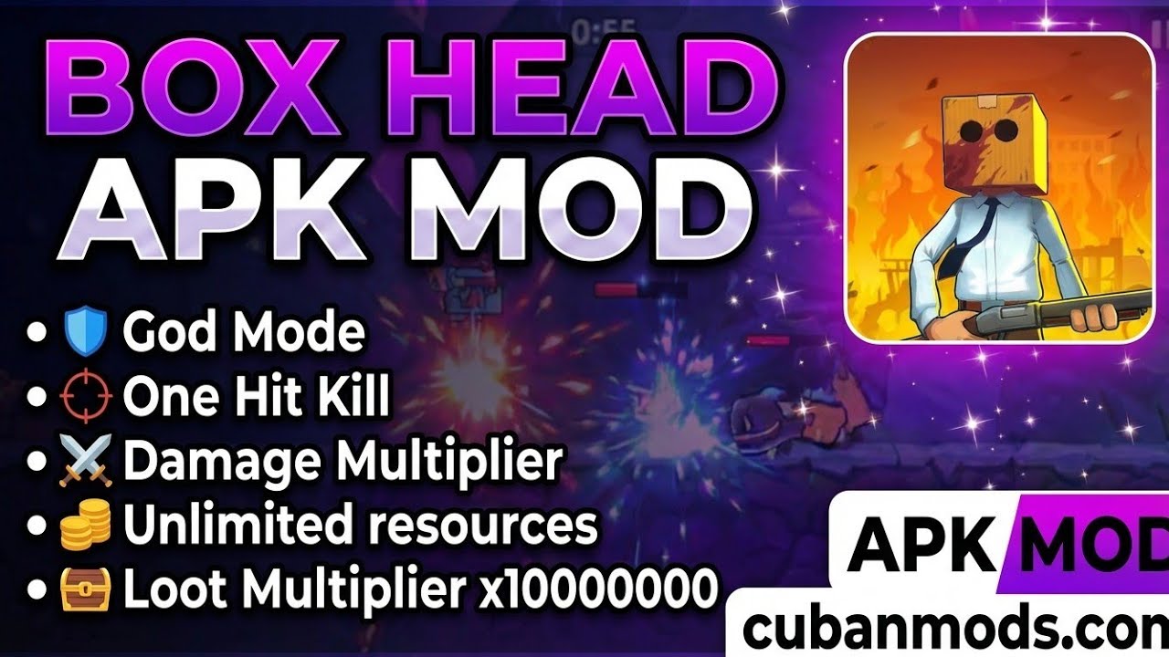 Box head zombies must Die!  APK MOD -unlimited resources   -one hit kill