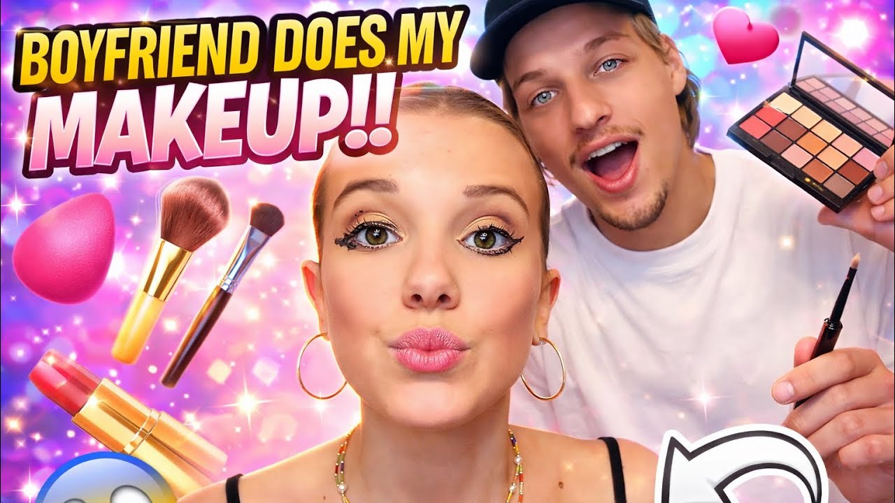 Boyfriend does my Makeup Challenge By Millie Bobby Brown