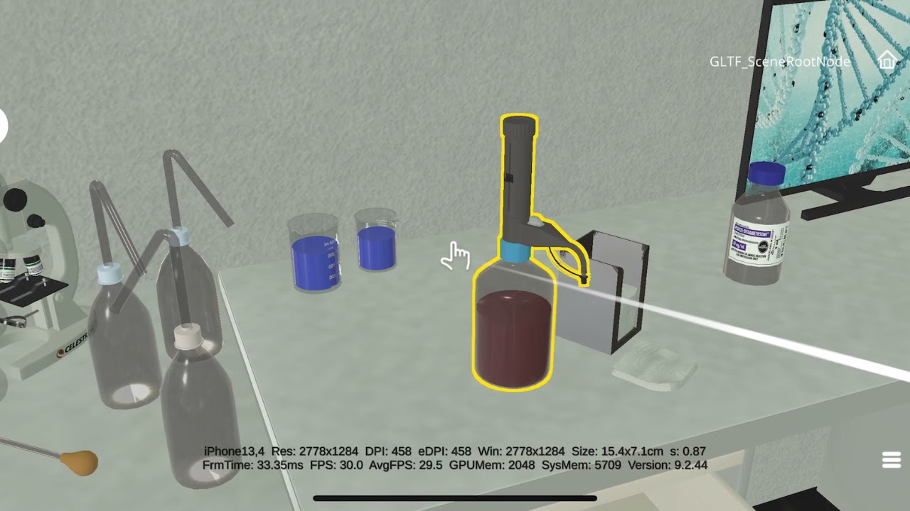 Virtual laboratory  interactive procedure.