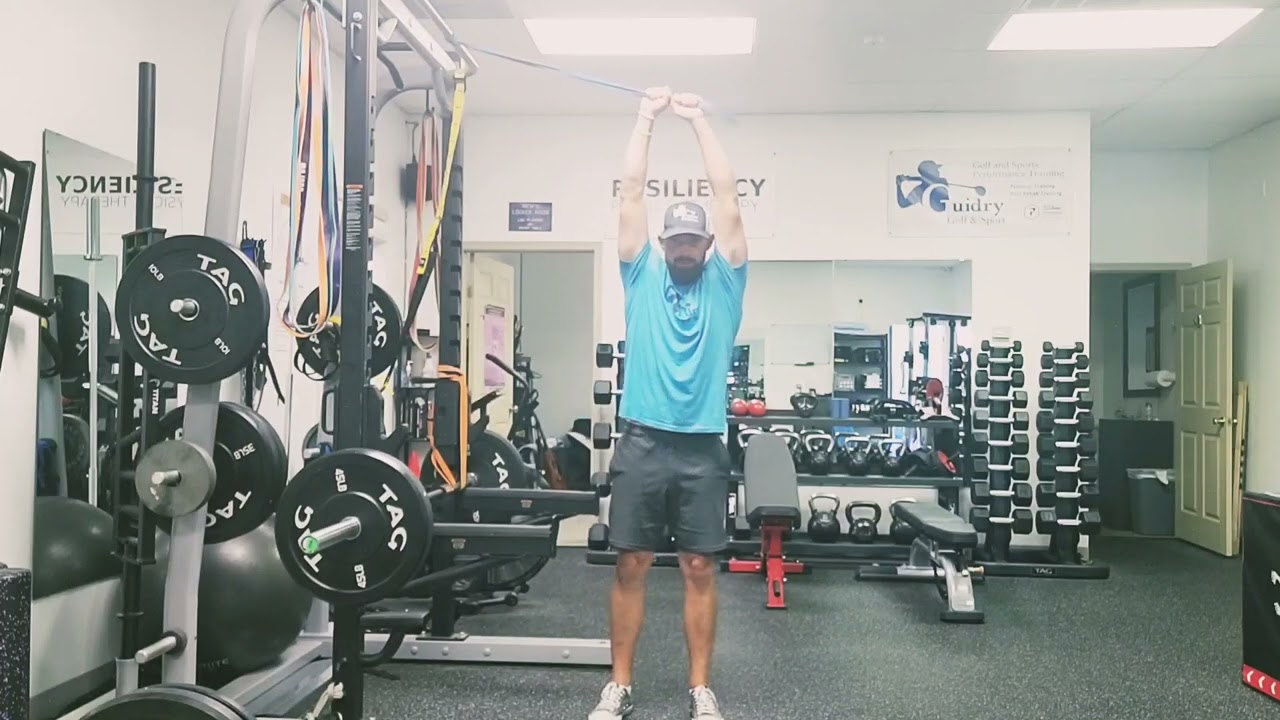 Overhead side bend with bands Exercise