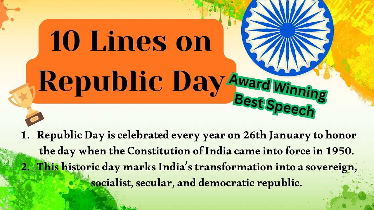 10 Lines on Republic Day in english | Importance of 26 January