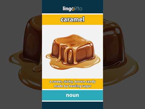 🇬🇧 Caramel Meaning : Flash Card : Learn English Vocabulary