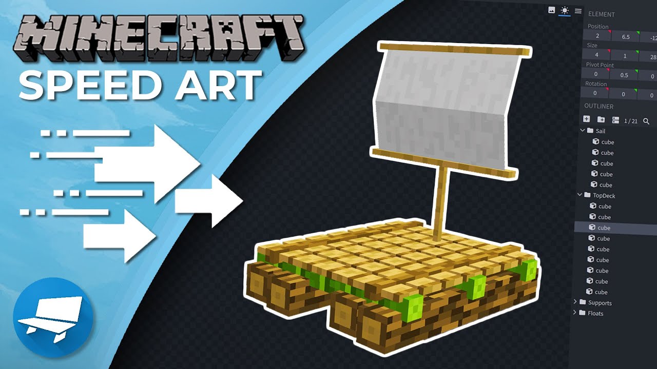 I Made A Raft Model For Minecraft! | Blockbench Speed Art