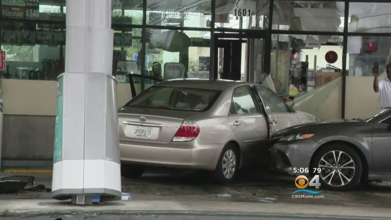 Car Crashes Into Gas Station, Causing Pump Fire In Lauderhill