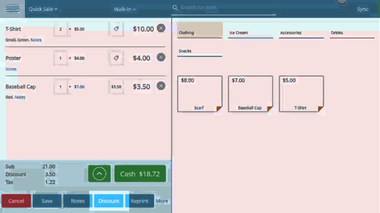 eHopper Free POS Software – Applying discount