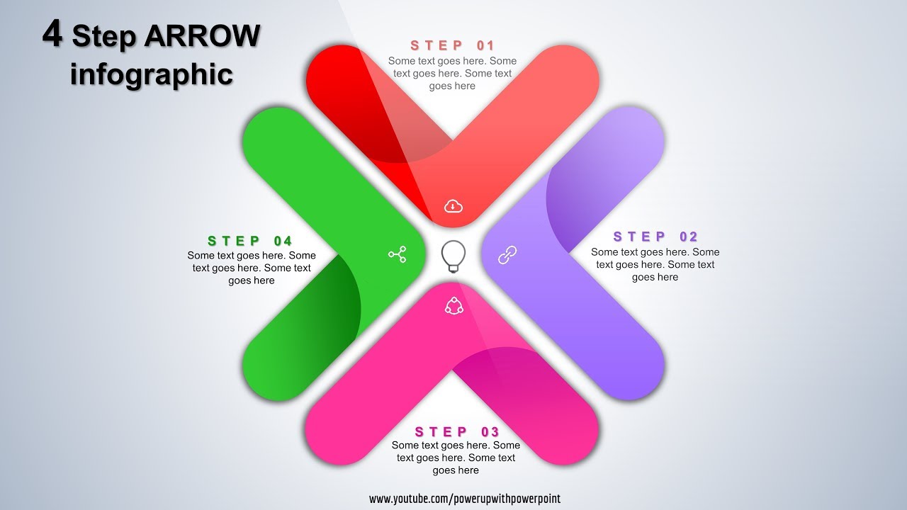 21.Create 4 step ARROW SHAPE infographic|PowerPoint Presentation|Graphic Design|Free Template