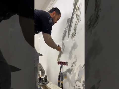 Marbling the walls_with sticky material #marmore #marmorino #decor #decoration #marbre #stucco