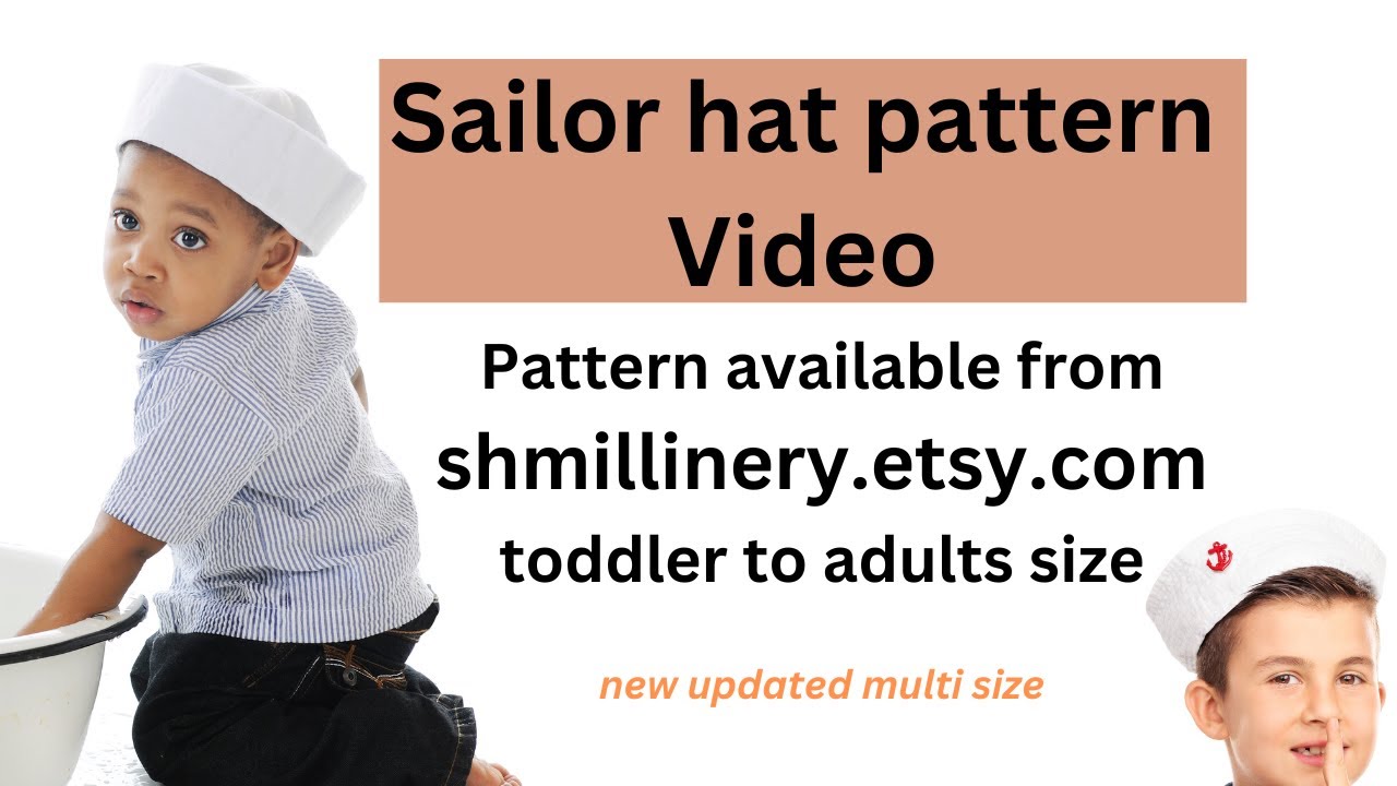 Sailor hat tutorial - pattern in my Etsy shop. 5 sizes PDF