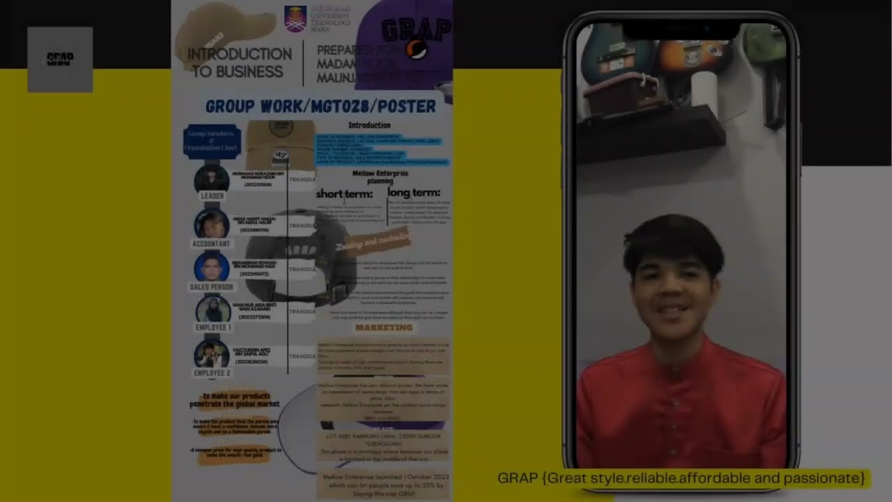 MGT028 Group Assignment, Introduction To Business, Mellow Enterprise, GRAP CAP