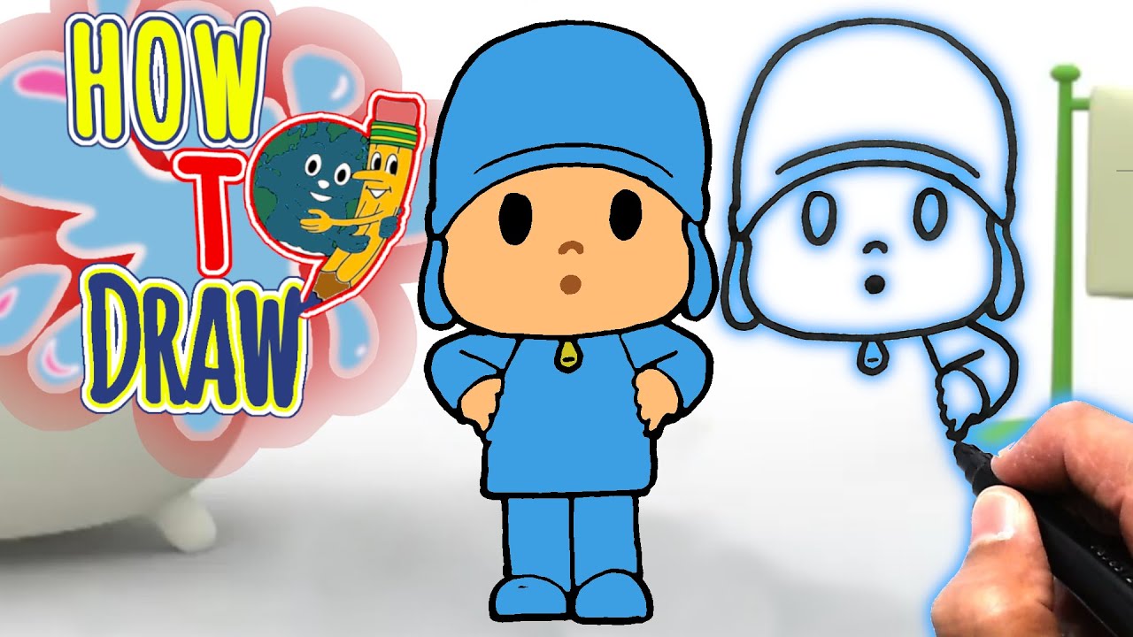 How to DRAW | Pocoyo | FREE COLORING PAGE PRINTABLE | Easy Things to DRAW | DrawingwithKIDS