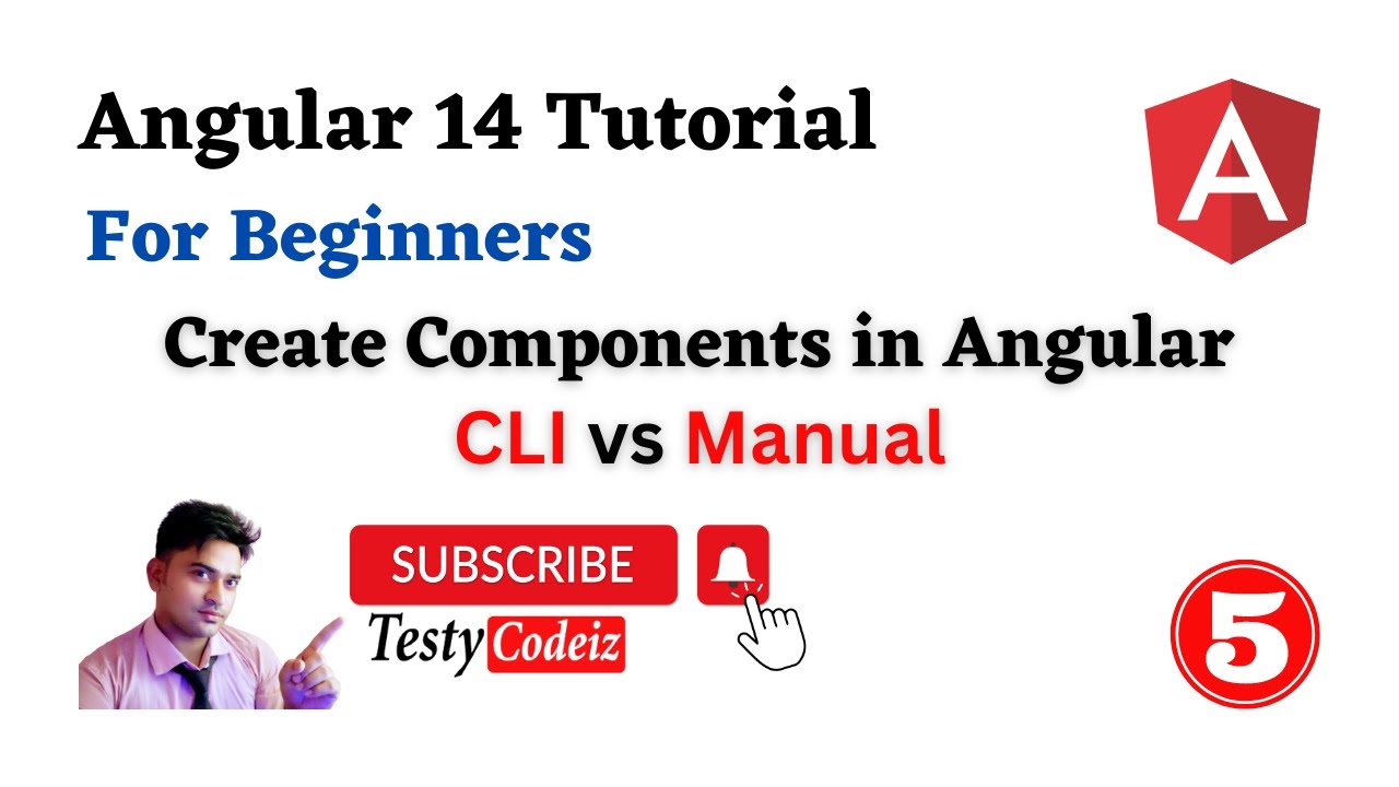 Angular 14 Tutorial for Beginner, Create component using Angular CLI and Manual, TestyCodeiz Angular