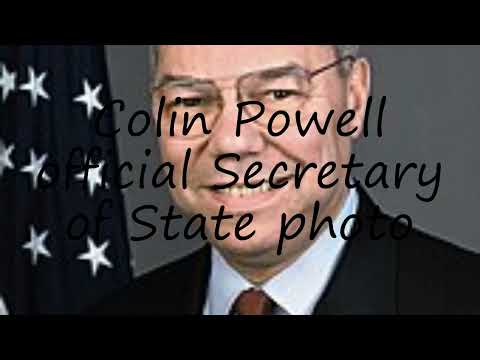 How to pronounce Colin Powell official Secretary of State photo in English?