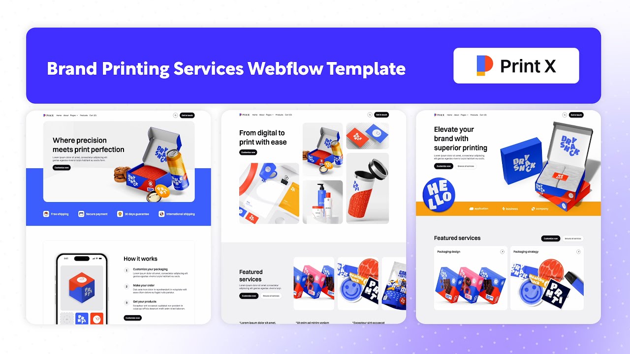 Printing Services Website Template | Print X - BRIX Templates