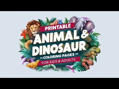Printable Animal & Dinosaur Coloring Pages for Kids & Adults