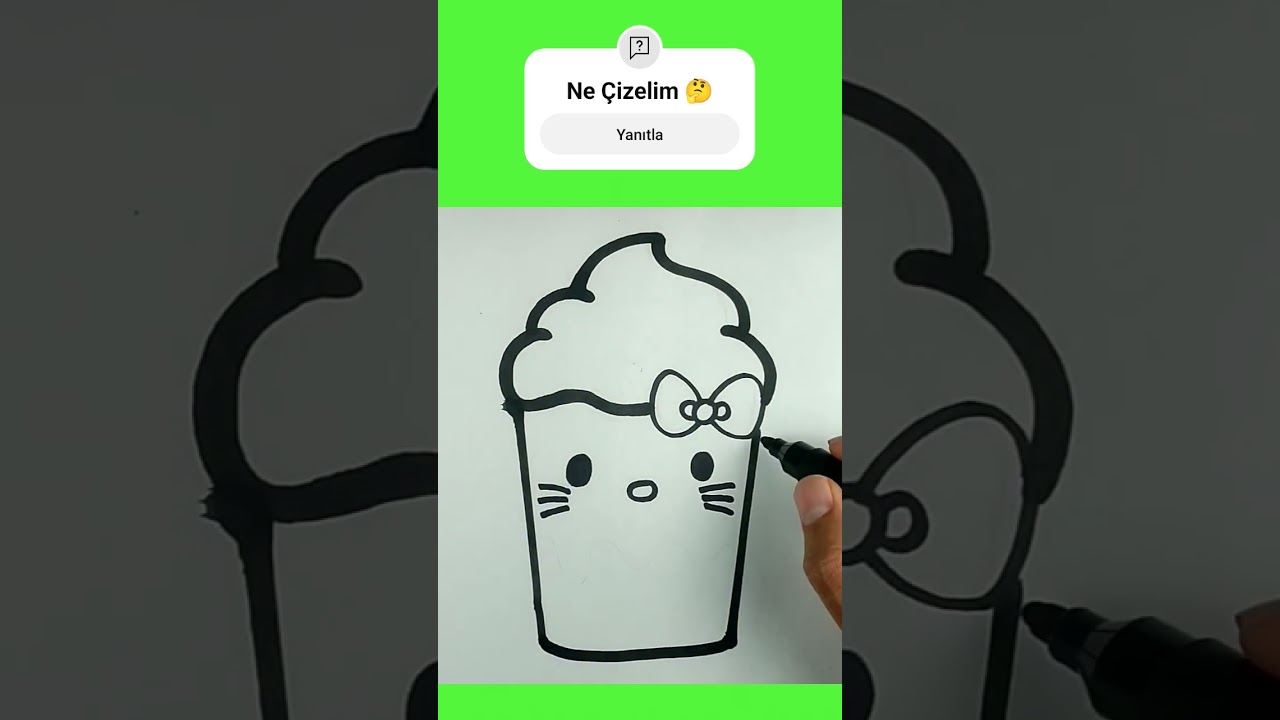 Çok Kolay Sevimli Hello Kitty Bubble Tea Resmi Çizimi Ve Boyama Videosu #howtodraw #hellokitty #draw