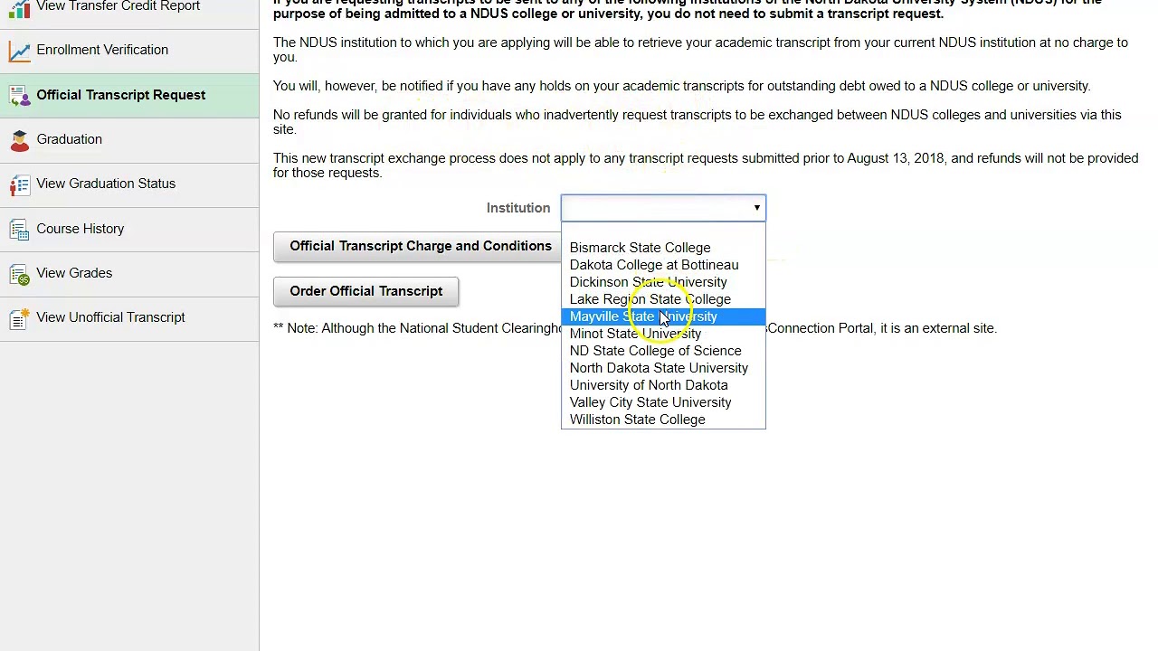 Official Transcript Request