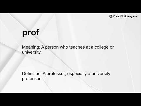 prof Meaning