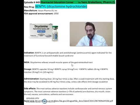 BENTYL (dicyclomine hydrochloride)- irritable bowel syndrome