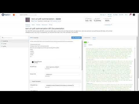 Artificial Intelligence Summarize Text API