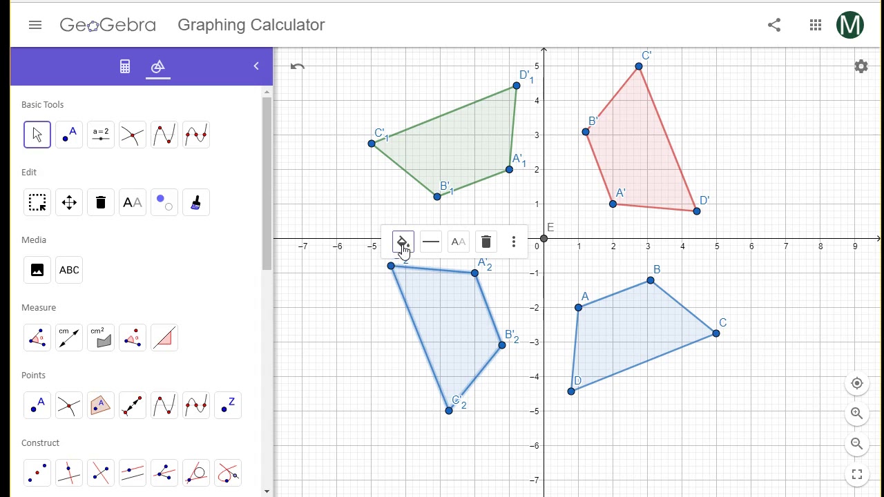 Geometry transformations: rotation with Geogebra