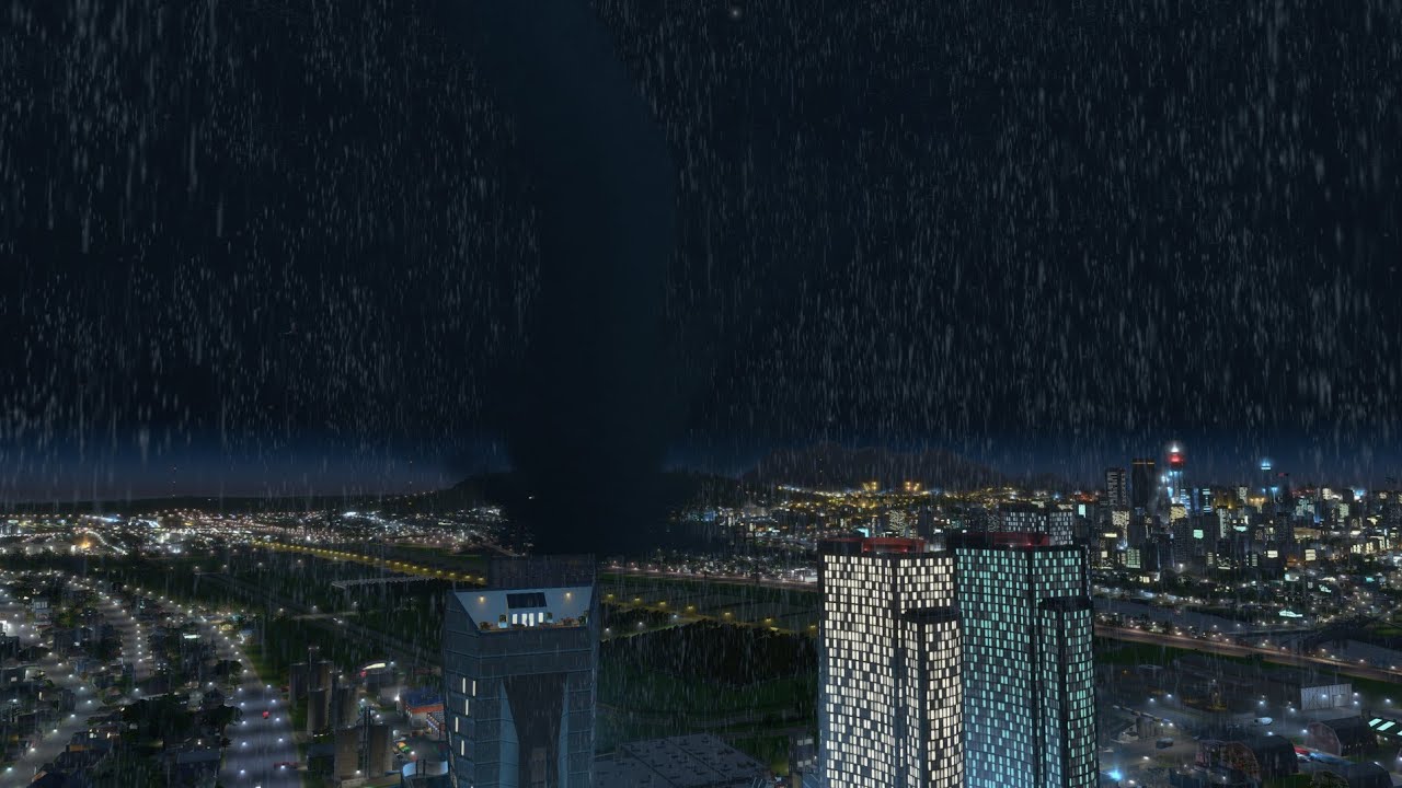 (cities skyline) what happens when you go into a tornado