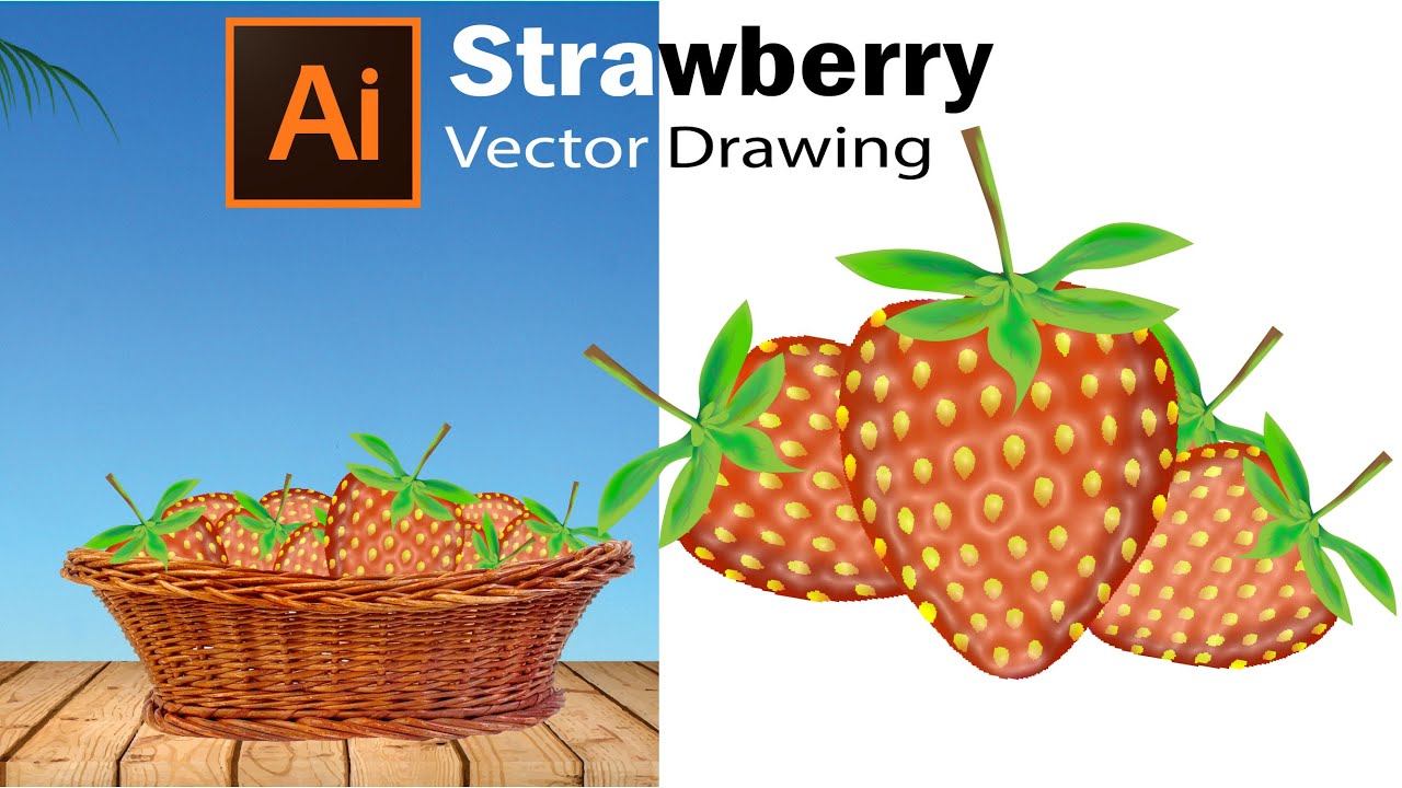 Adobe Illustrator Tutorial: How to Draw a Realistic Strawberry Vector (HD)