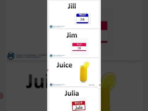 A1 Movers. Words starting with J