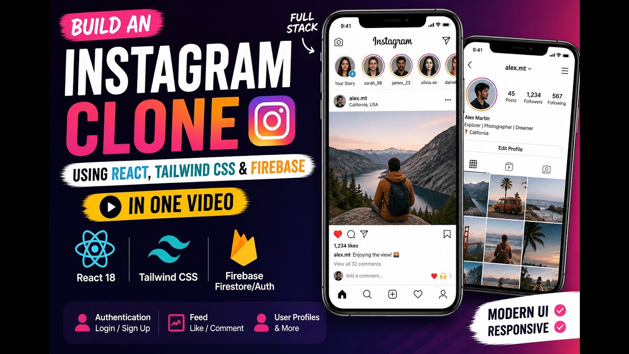 Building a Mini Full-Stack Instagram Clone using React, Tailwind CSS & Firebase 🔥