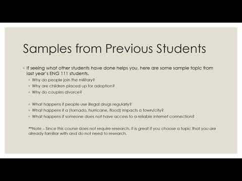 ENG 111 Cause and Effect Essay Generating Topics