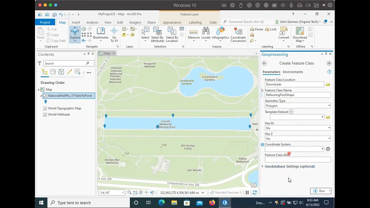 arcGISpro create polygon from points